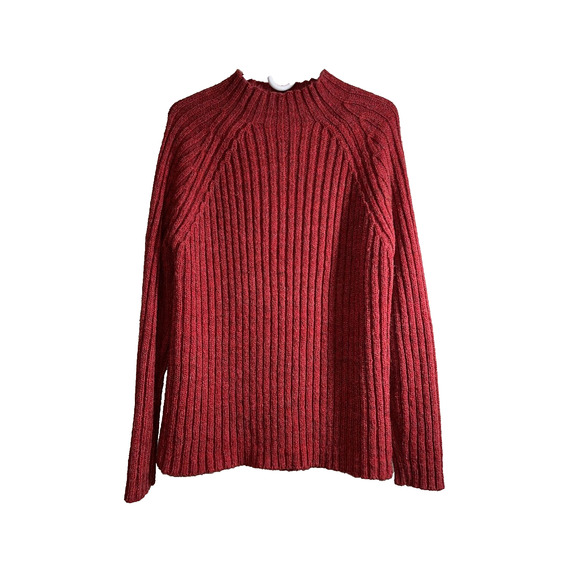 Express | Sweaters | Express Tricot Wool Blend Red Mock Neck Sweater ...